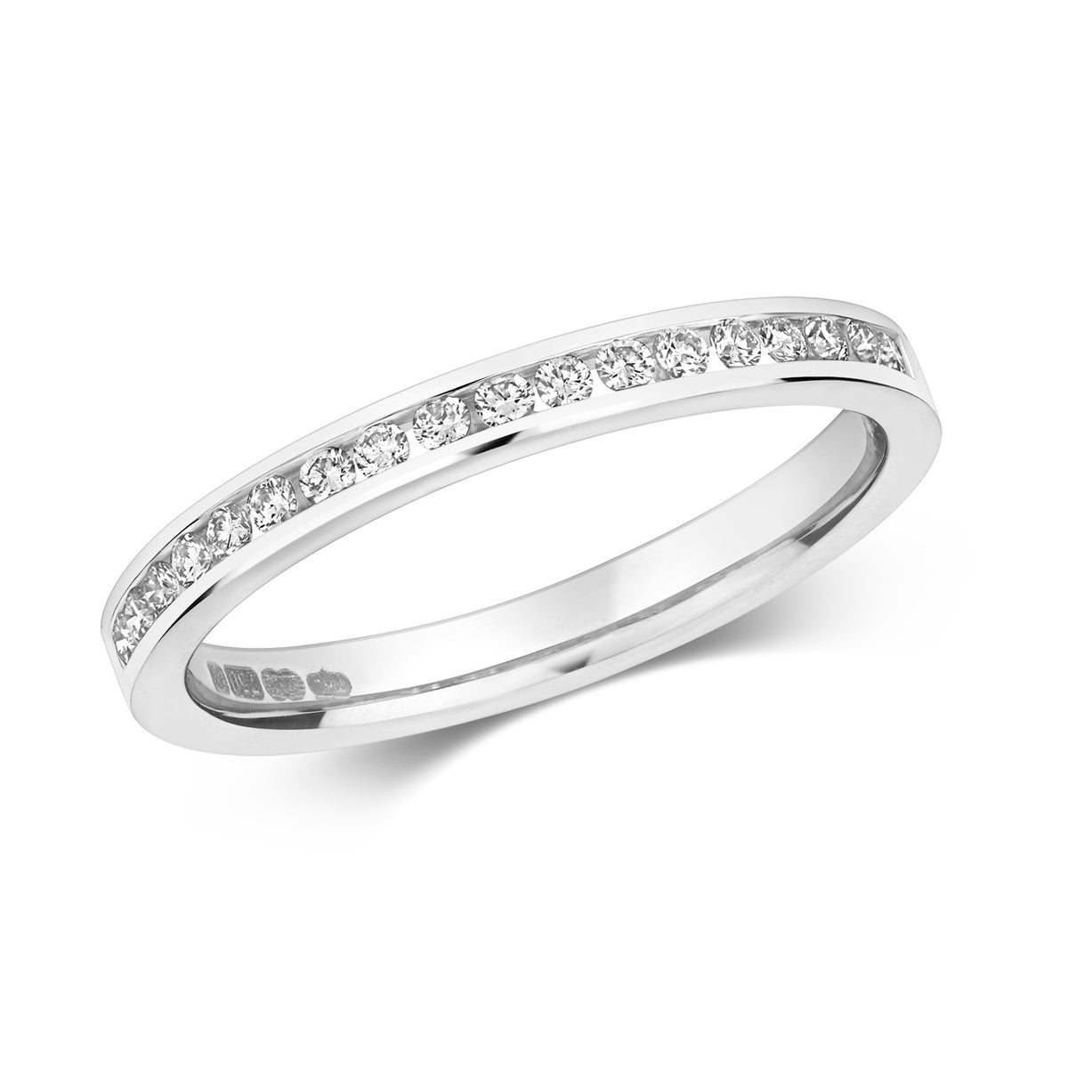 18ct Gold Diamond 1/2 Eternity Ring (Available in Yellow Gold ...